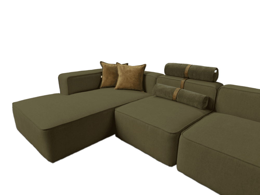 Coltar Modular Juliette, verde maslin, M38, 350x180x80 cm - Jabed Royal